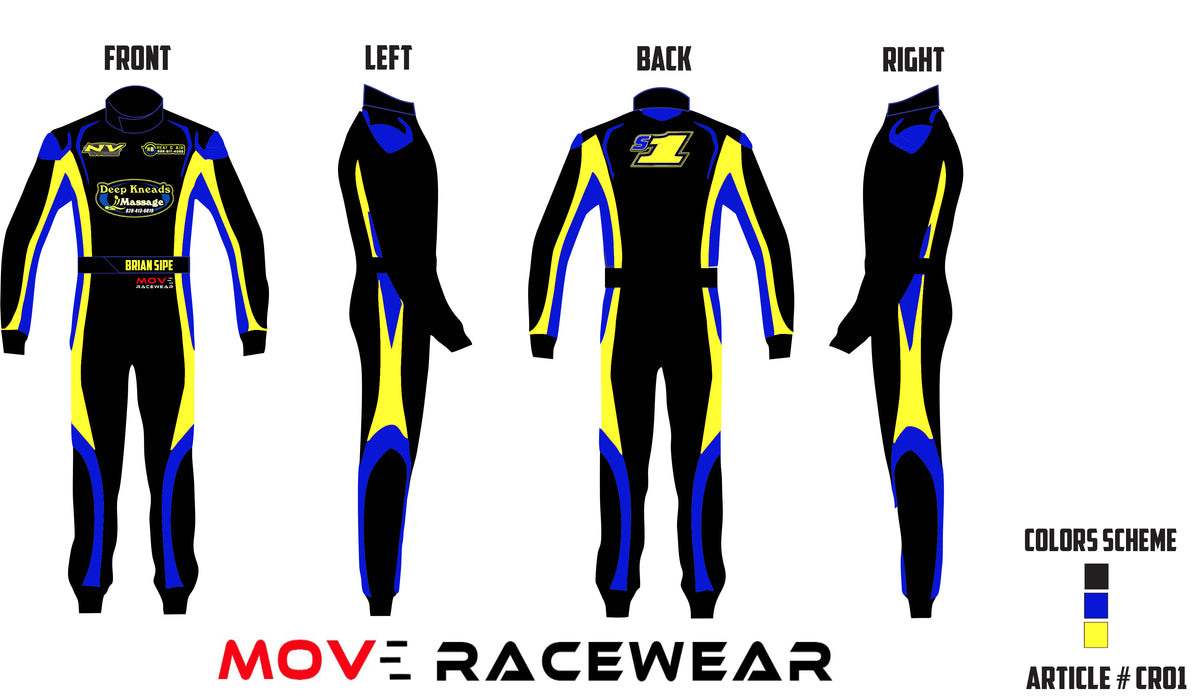 Custom fire racing suit, SFI 3.2a/15 (Sample invoice) – Move Racewear