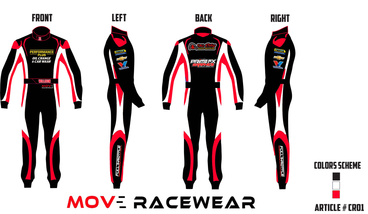 Custom made car racing suit. SFI 3.2a/5. for Craig Willison (Final Pay ...