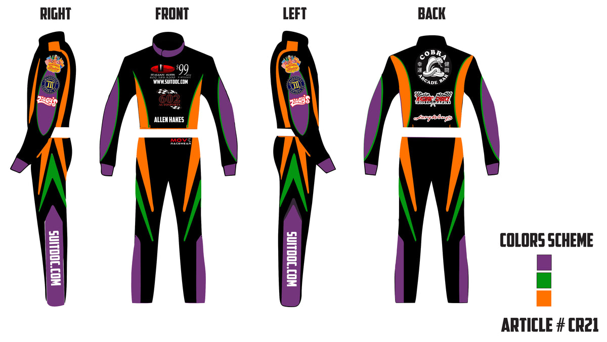 Custom made car racing suit SFI 3.2A/5 Approved, For Allan Hakes.(Init ...