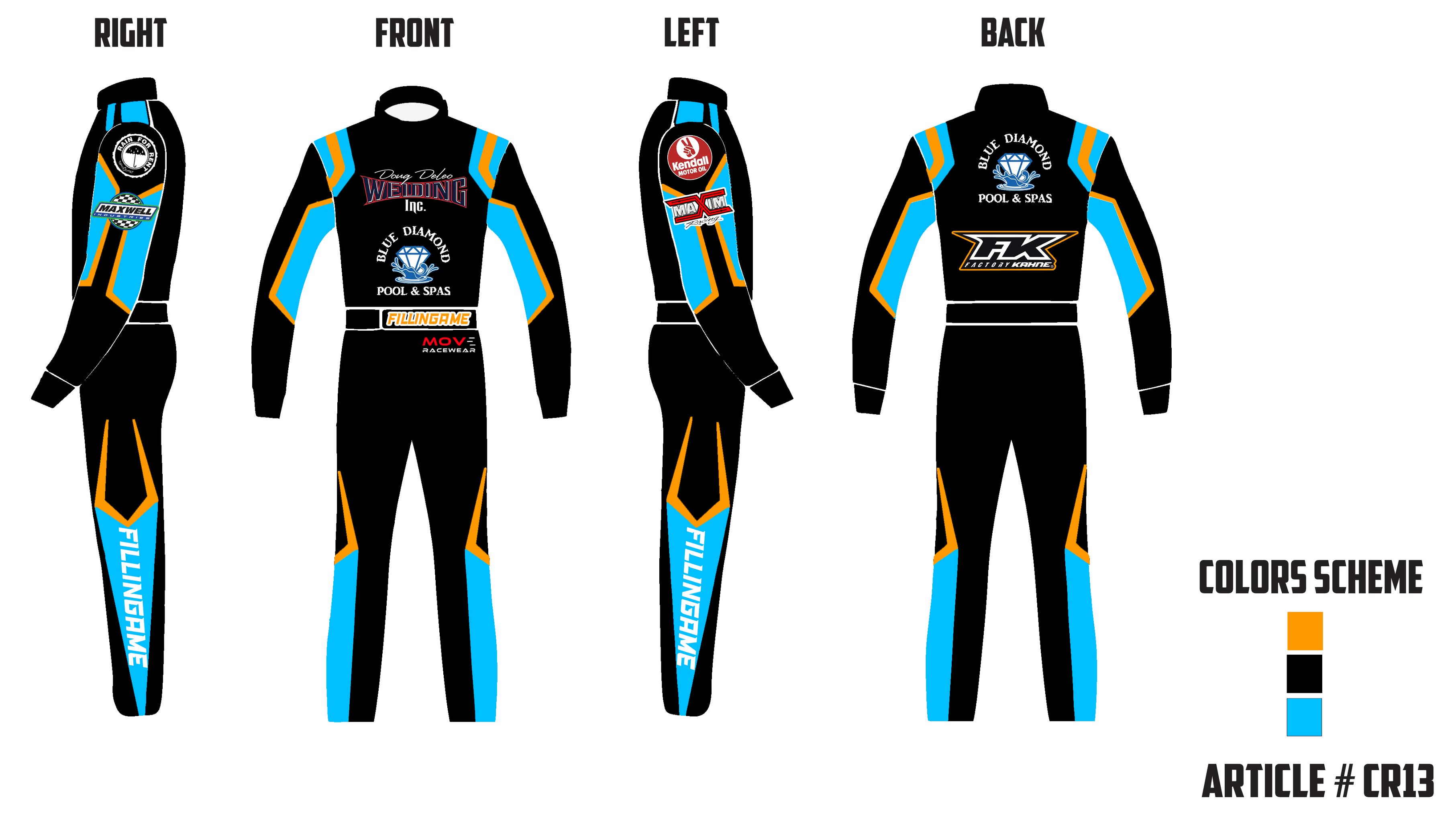 Custom made car racing suit, SFI 3.2A/5 approved Double layer suit. (B ...