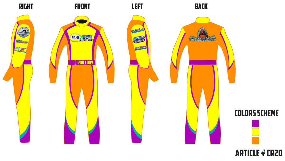 Custom made car racing suit with matching shoes and gloves. SFI 3.2A/5 ...
